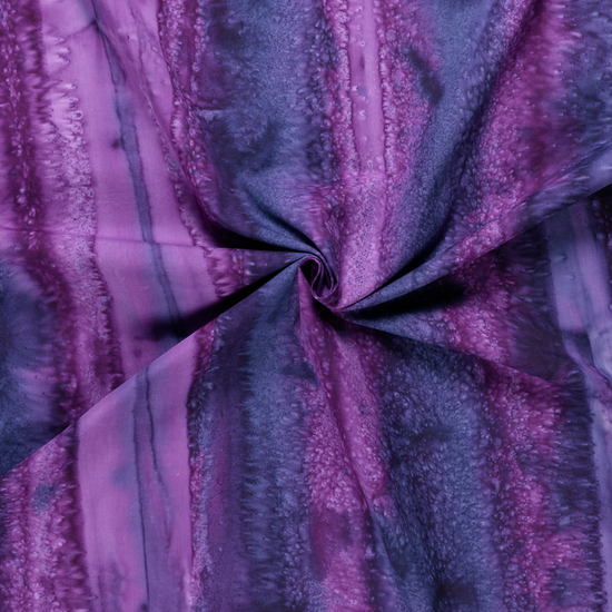 50's Cotton Batik: Amethyst & Evening Violet Stripe - Per ½ Metre ...