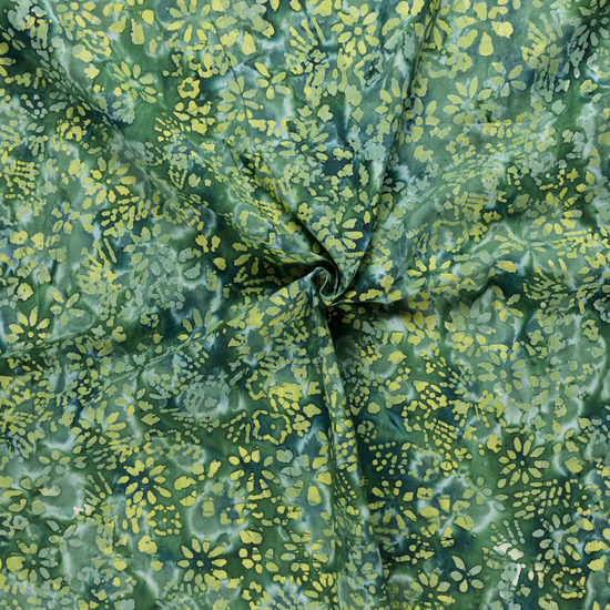 50's Cotton Batik: Light Sage Floral on Fern - Per ½ Metre - Vibes ...
