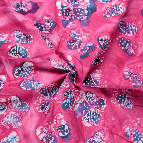 50's Cotton Batik: Butterflies on Pink Raspberry - Per ½ Metre - Vibes ...