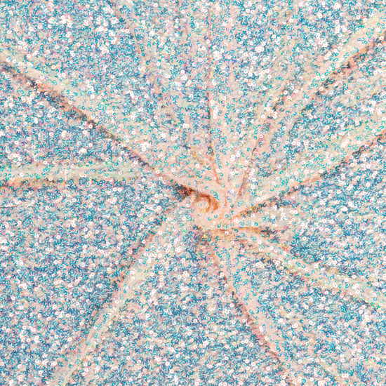 Holographic Sequin on Peach Mesh - Per ¼ Metre - Vibes & Scribes