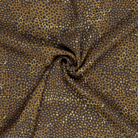 Italian Viscose Chiffon Georgette in Khaki Abstract Spot - Per ½ Metre ...