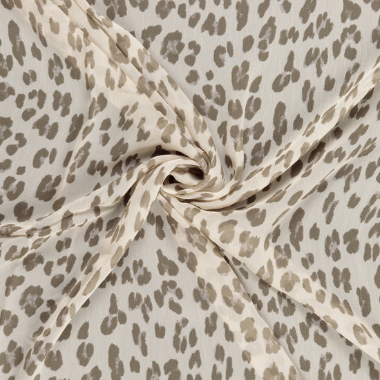 100% Silk Chiffon in Sage Leopard - Per ¼ Metre - Vibes & Scribes