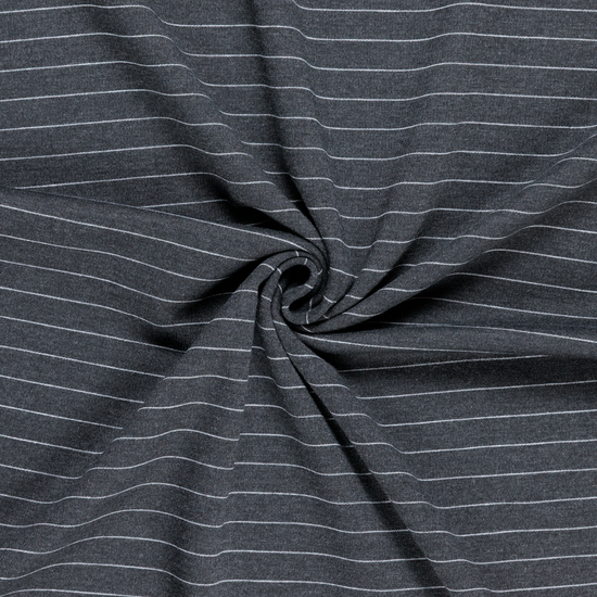 Ponte di Roma Jersey in Horizontal Grey Stripe - Per ½ Metre - Vibes ...