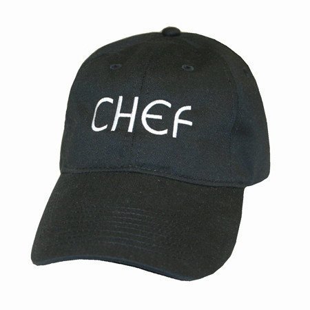 Baseball Cap in Black with CHEF embroidery - Culinary Classics