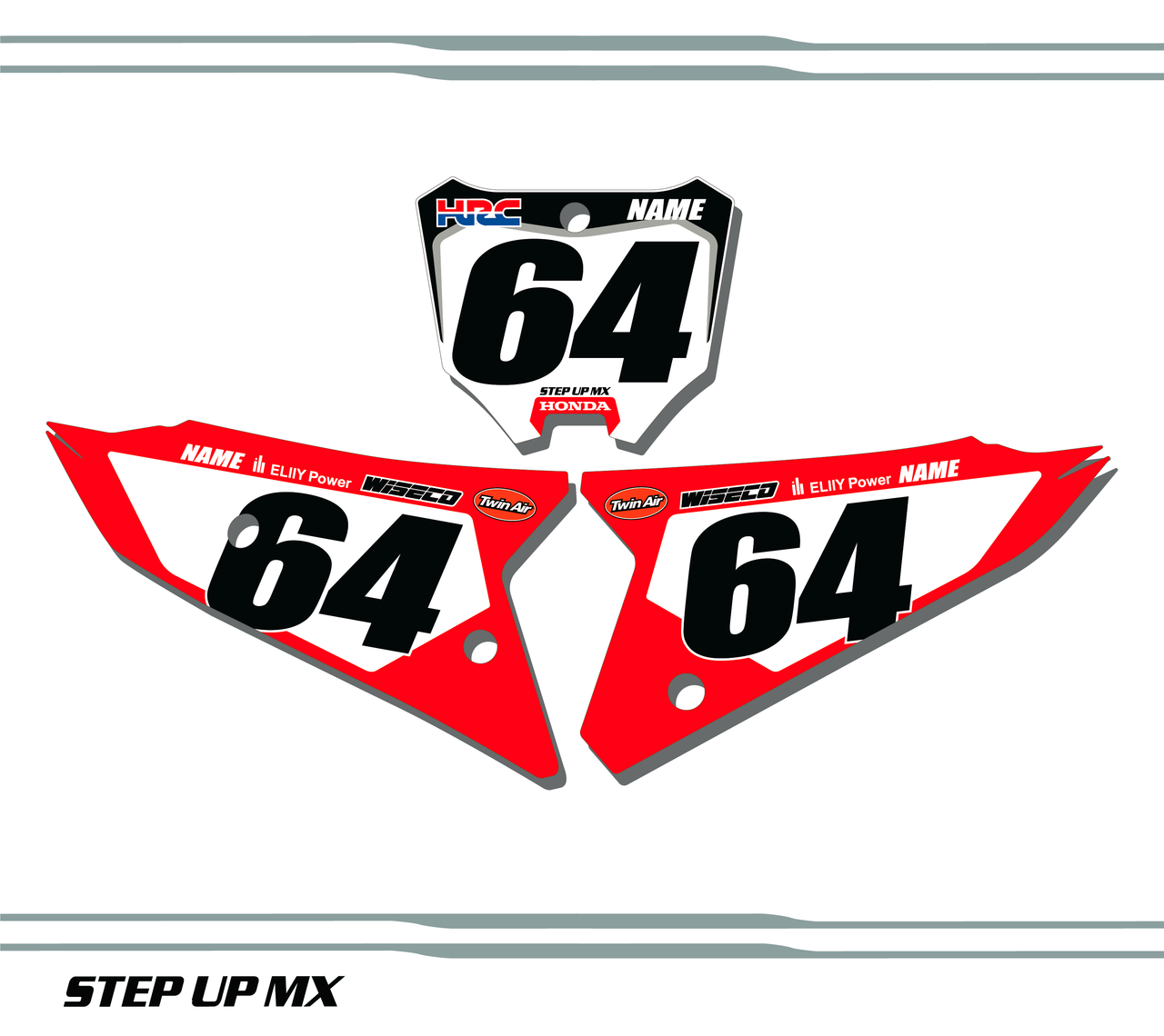 Honda CRF450R 2021-24 Factory24 Style, O2, Quick Ship Number Plate Decals