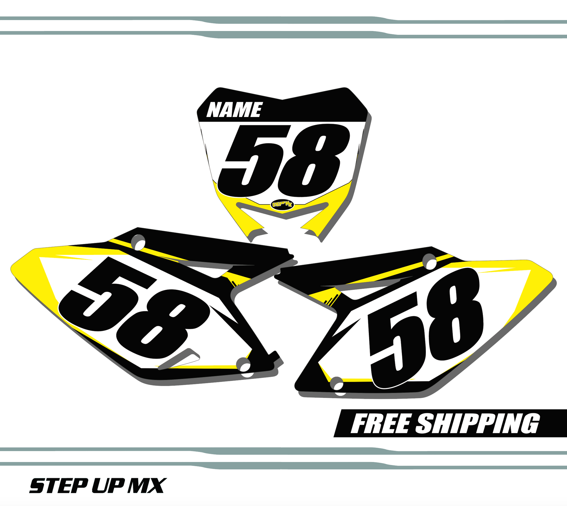 Suzuki RMZ 450 2018-2025 Blaze Style Quick Ship Number Plate Decals
