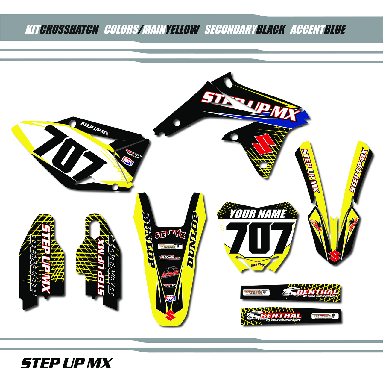 Suzuki Graphics, Suzuki dirt bike graphics, custom Suzuki graphics