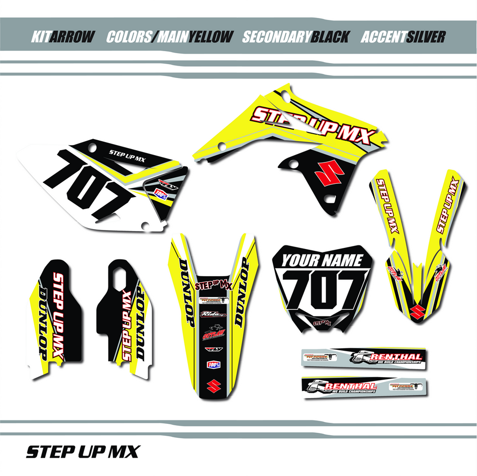 Suzuki Graphics, Suzuki dirt bike graphics, custom Suzuki graphics