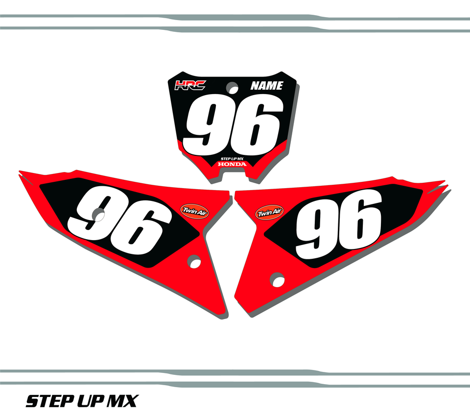 Honda CRF450R 2021-24 Factory24 Style, O2, Quick Ship Number Plate Decals