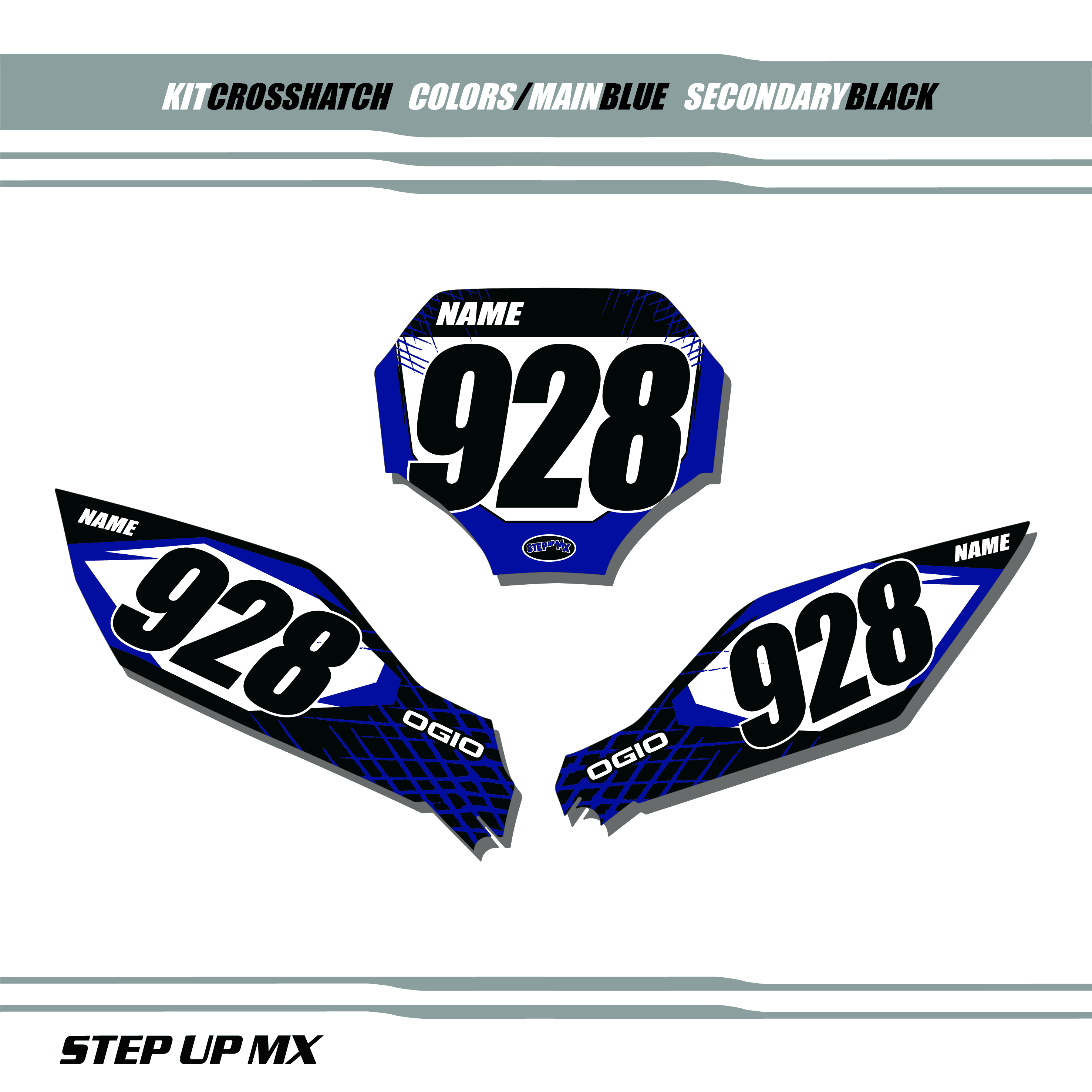 Crosshatch Yamaha Number Plate Decals