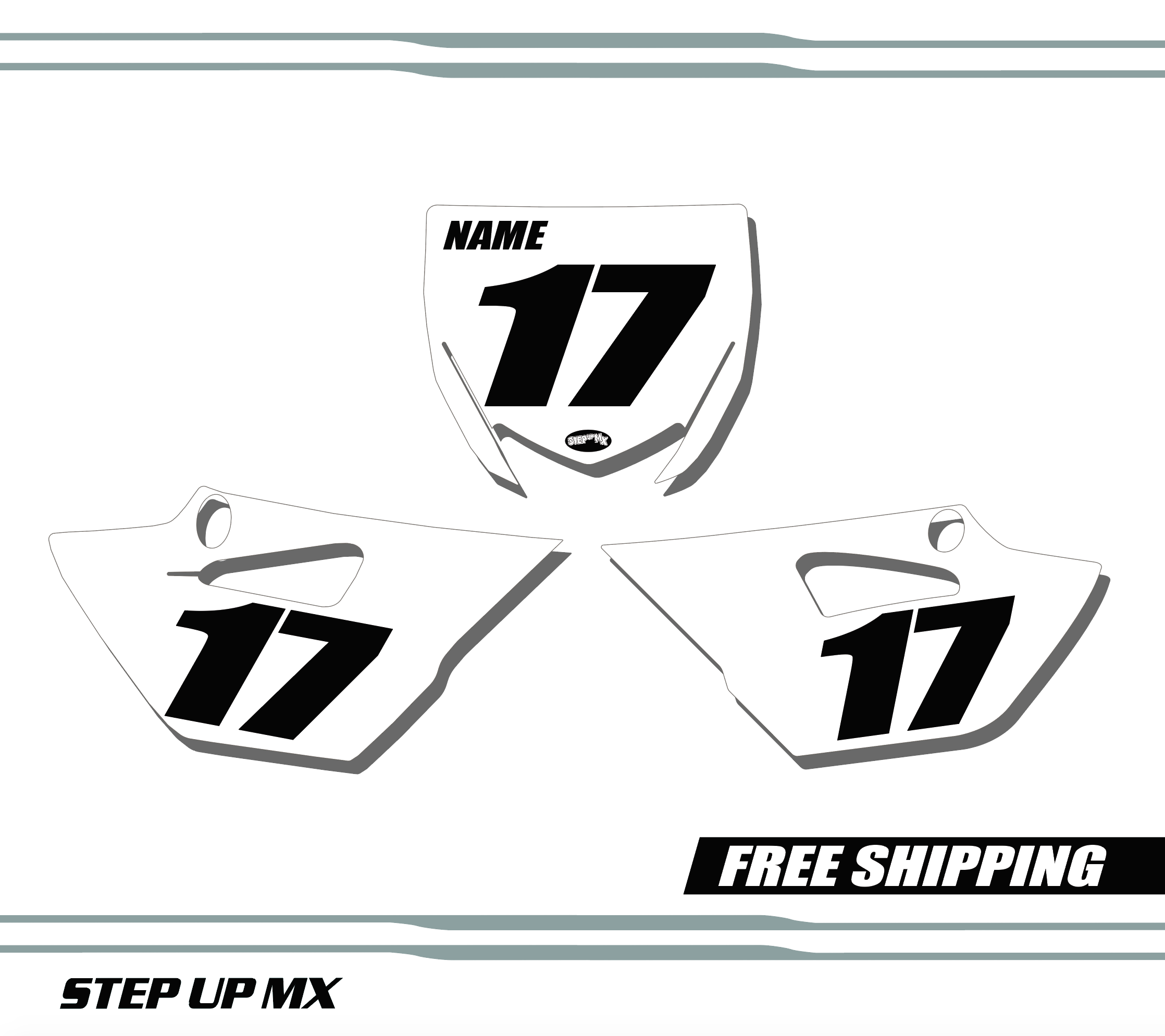 Yamaha YZ85 2015-21 Racer Style Quick Ship Number Plate Decals