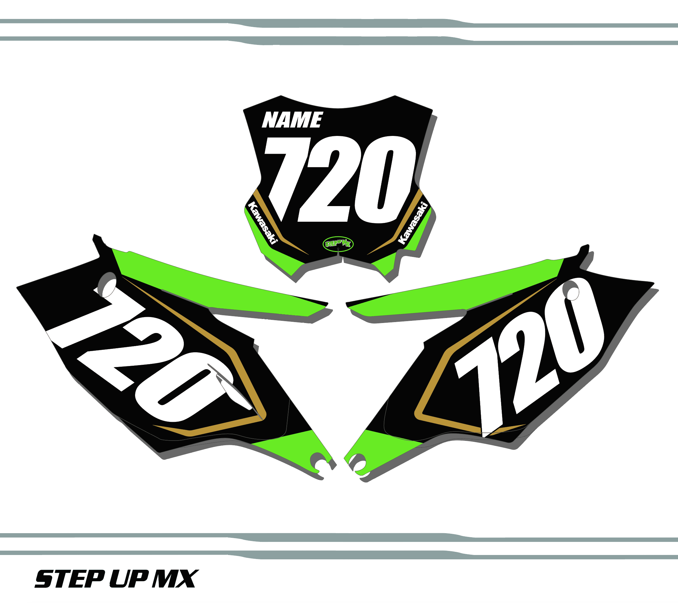 Kawasaki KX250F 2017-2020 quick ship number plates