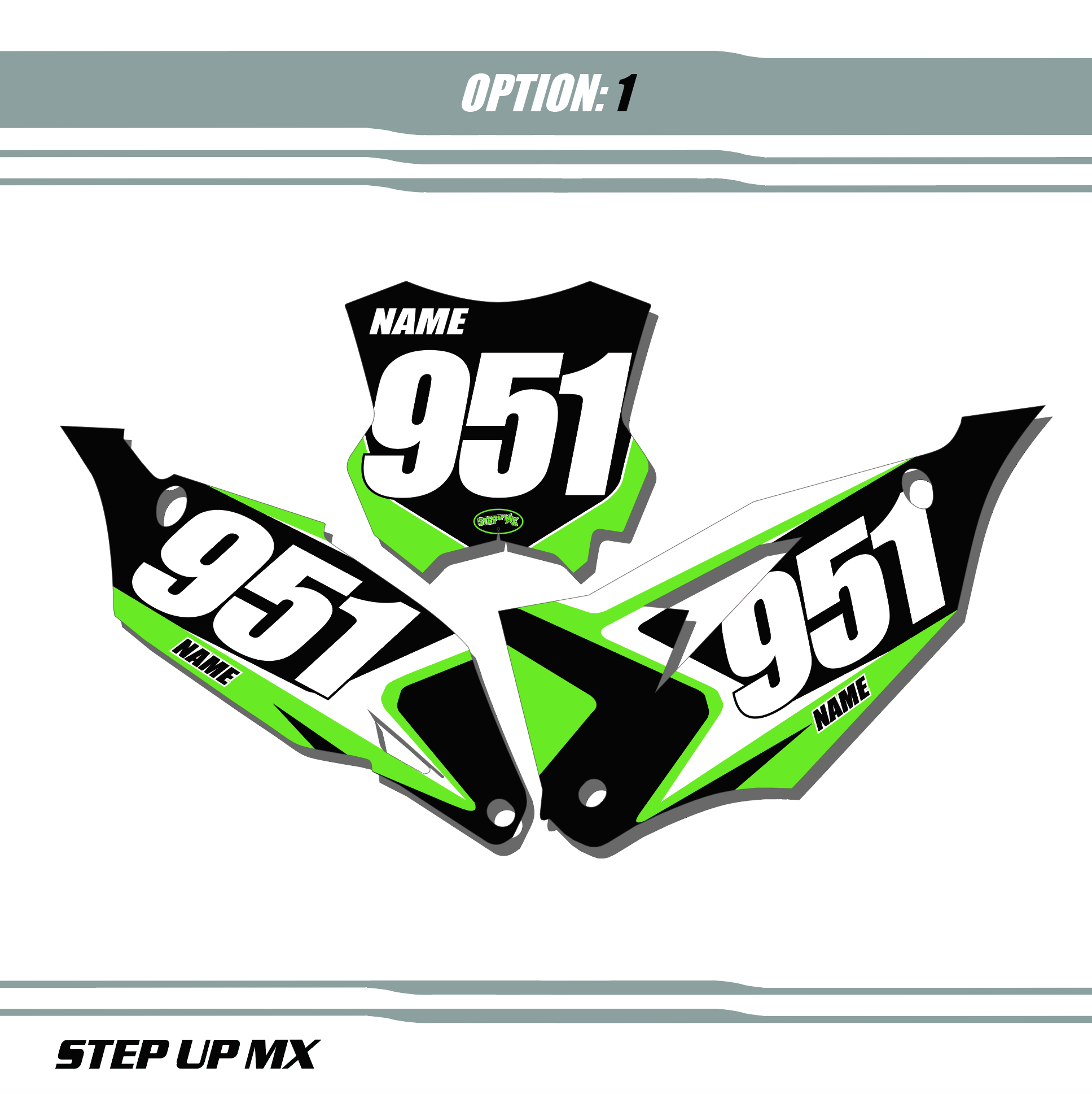 Kawasaki KX250F 2021 MECKX18 Style Quick Ship Number Plates