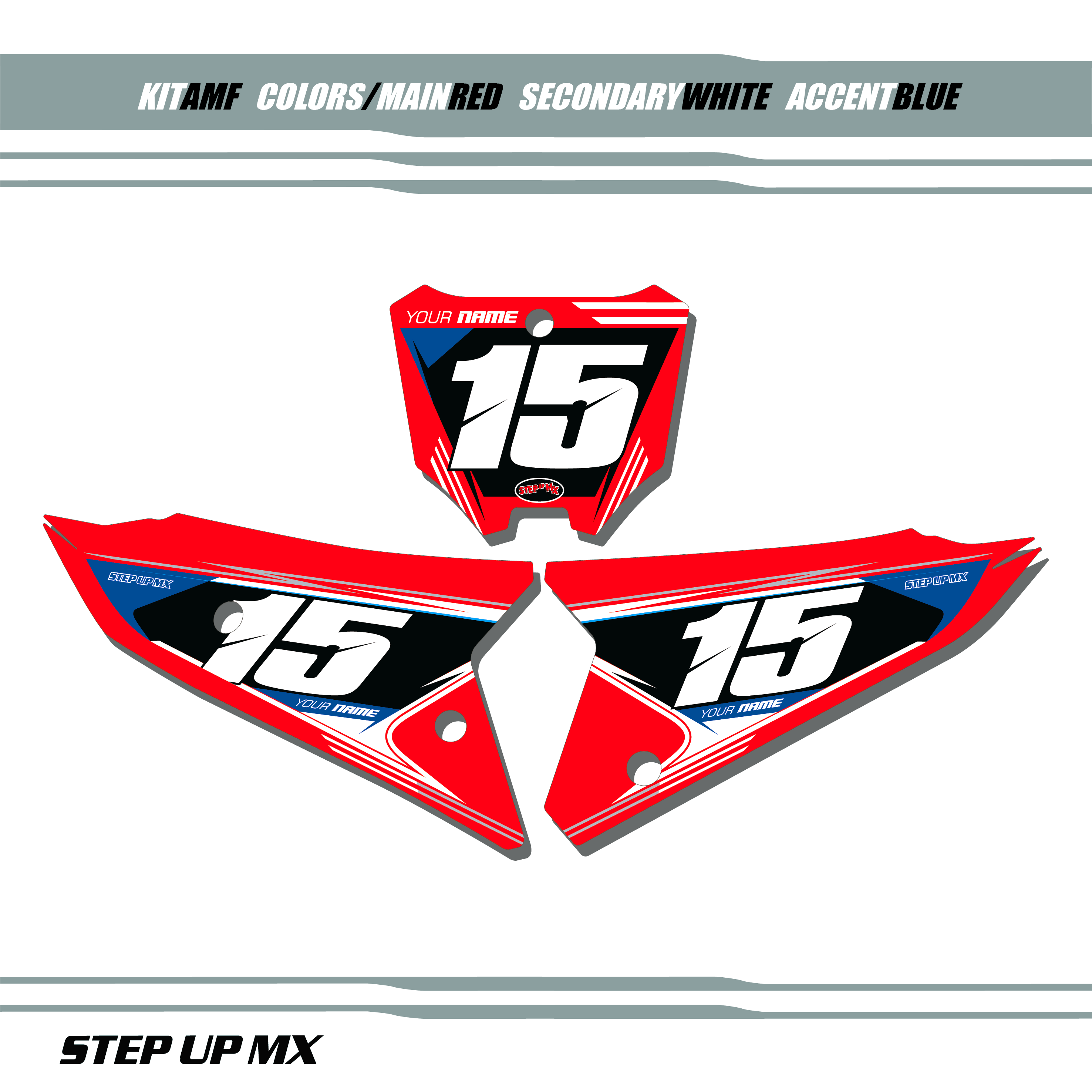 AMF Style Honda Number Plate Decals