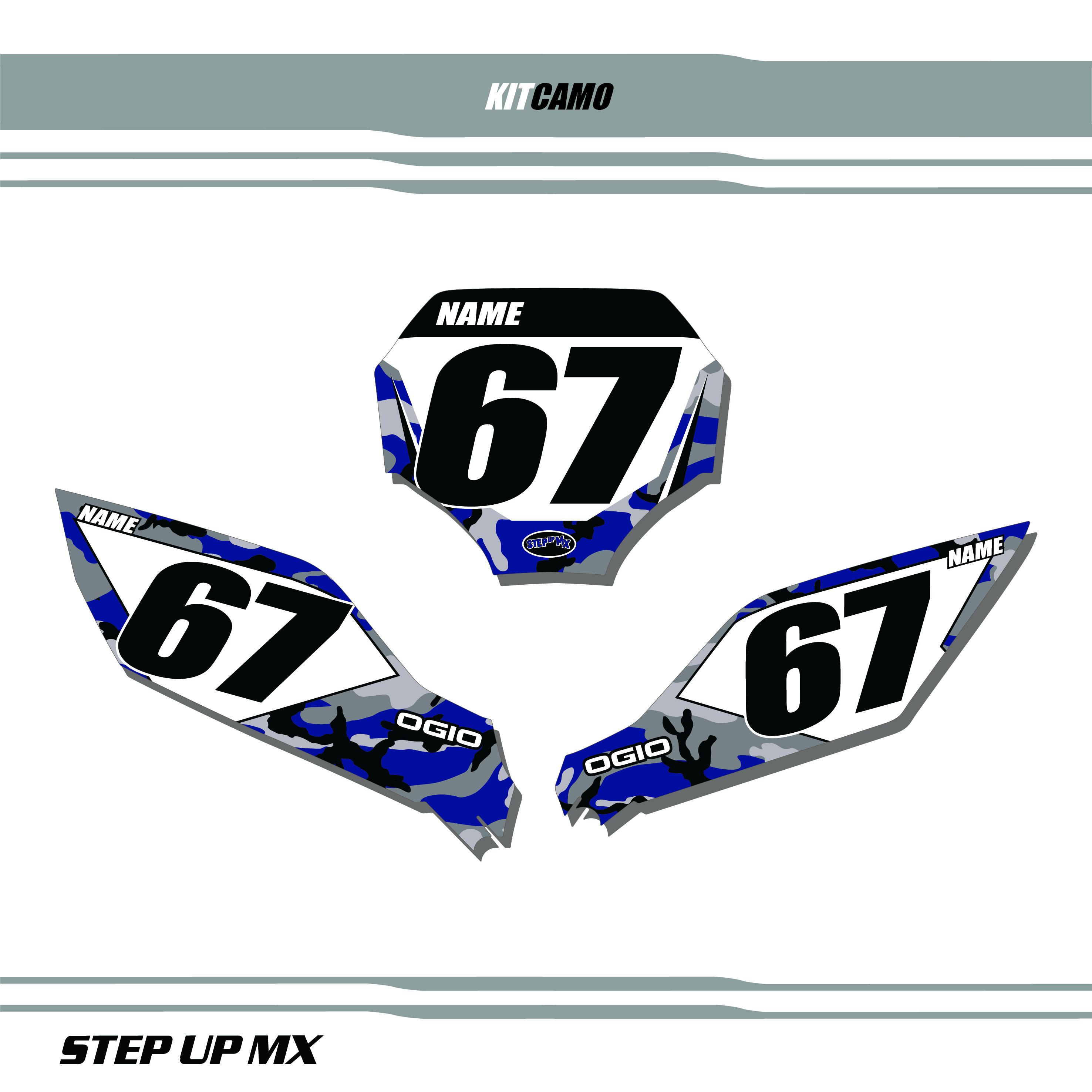 Camo Style Yamaha Number Plate Decals