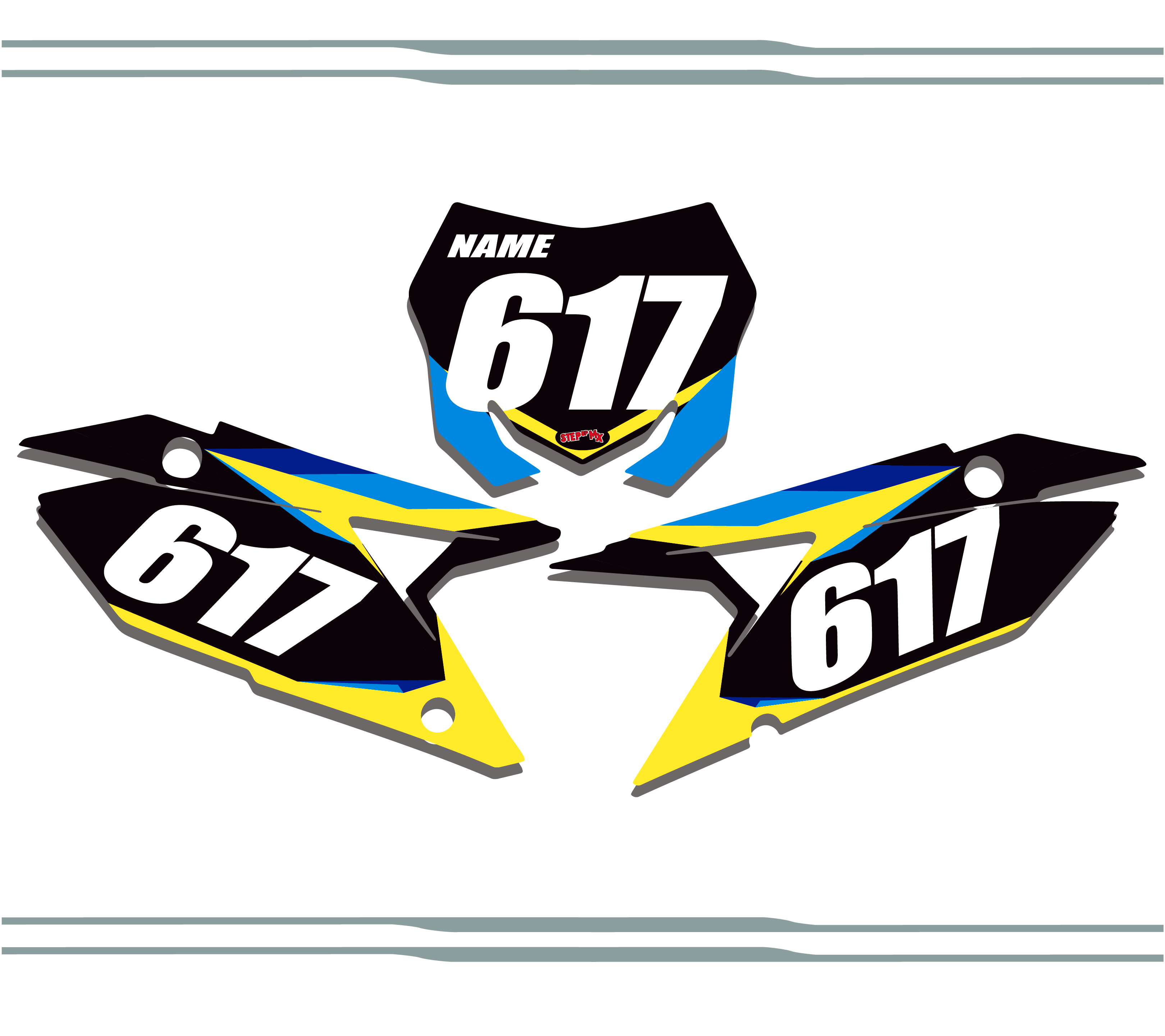 Suzuki RMZ 250 2019-2025 Suzuki Factory Quick Ship Number Plate Decals