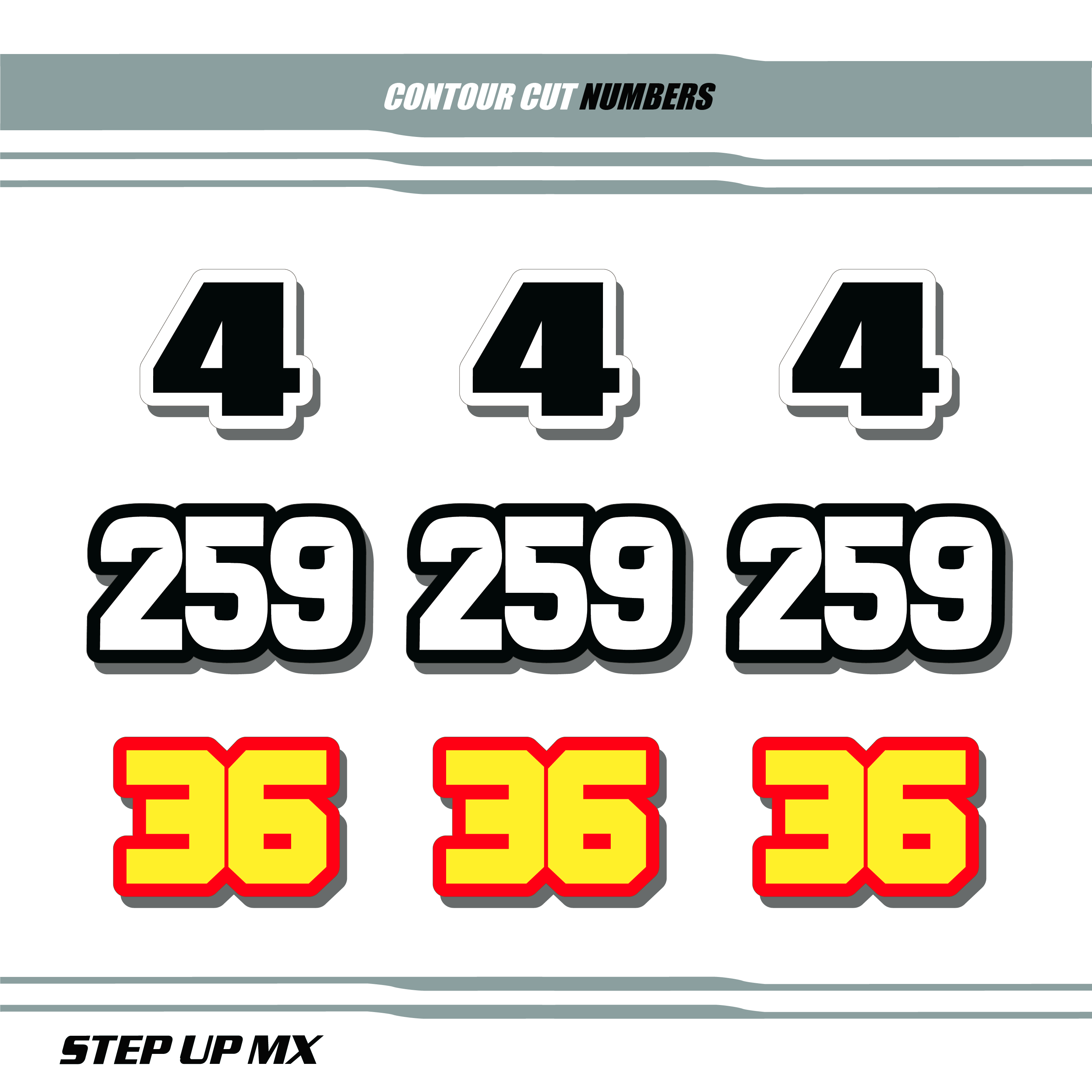 Contour Cut Numbers (Set of 3)