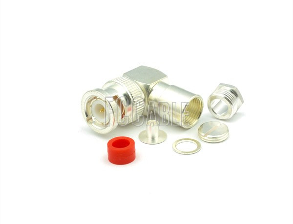 [C2025] BNC Male Connector Right Angle CLAMP For RG59, RG62, RG140, RG210