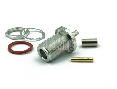 [C1297] N Female Connector Bulkhead CRIMP For B7807A, LMR200