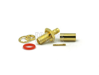 [C1350] SMA Female Connector Bulkhead W/O-RING SEAL CRIMP For RG58 ...