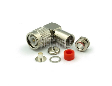 [C2147] TNC Male Connector Right Angle CLAMP For RG55, RG58, RG142 ...