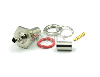 [C7006] BNC Female Connector Bulkhead CRIMP Mntg Fig. D-12 For RG59, RG62, RG140, RG210