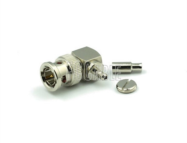 [C7013] BNC Male Connector Right Angle CRIMP For RG179, RG187, B9221