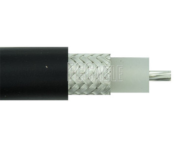 [RG214-U] Flexible RG214/U 50 Ohm Coax Cable 0.425 inches Diameter, Double Shield, Black PVC Jacket