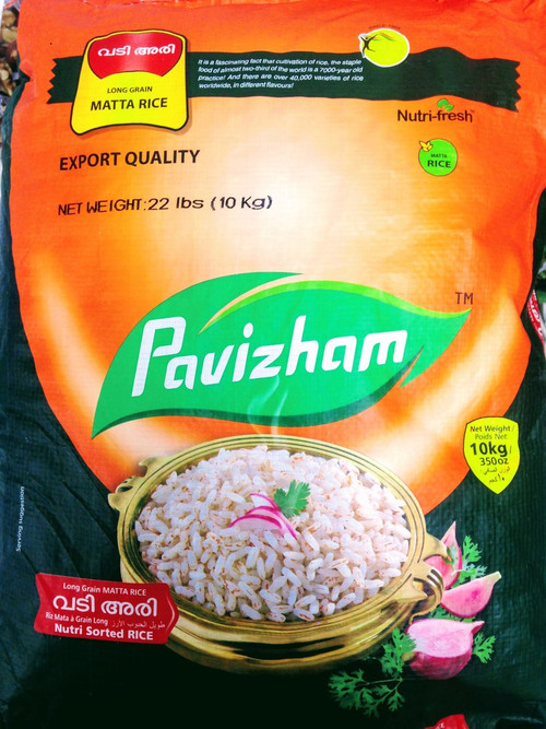 Pavizham Long Grain Matta Rice - 10kg - Bazaar9.com