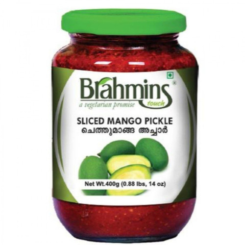 Brahmins Sliced Mango Pickle Bottle - 400 gm - Bazaar9.com