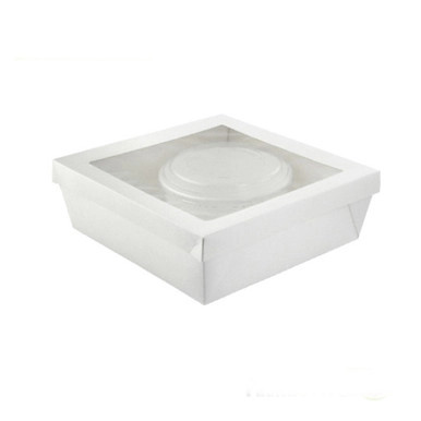 White Window Bento Box with 1 Buckaty compartment - 300 VIP Set - Packnwood