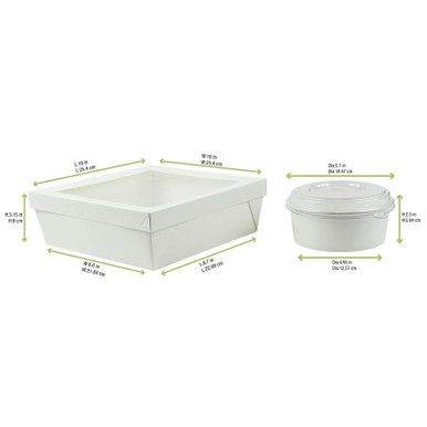 White Window Bento Box with 1 Buckaty compartment - 300 VIP Set - Packnwood