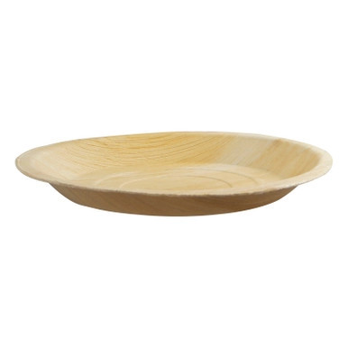 Round Palm Leaf Dinner Plate - D:10in H:1in - 100 pcs - Packnwood
