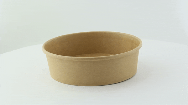 Round kraft To go container - 16oz D:5.9in H:1.8in - 360 pcs - Packnwood