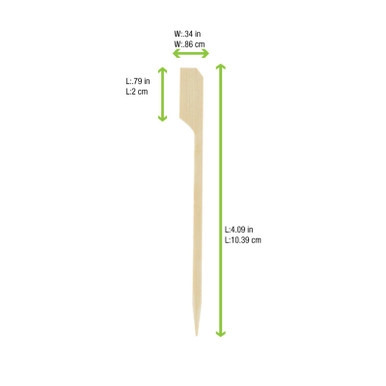 Bamboo Paddle Pick - 4.1in - 2000 pcs - Packnwood