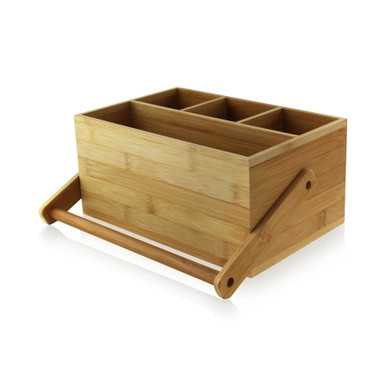 Bamboo Reusable Tool Box - L:9in W:5.8in H:4.2in with Handle Up:7.75in ...