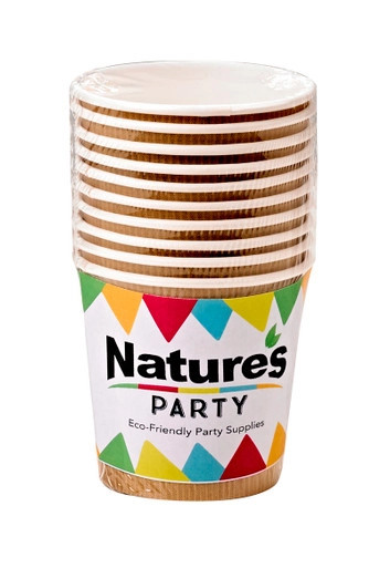 Nature PLA cardboard cup - 4oz D:2.4in H:2.36in - 500 pcs - Packnwood