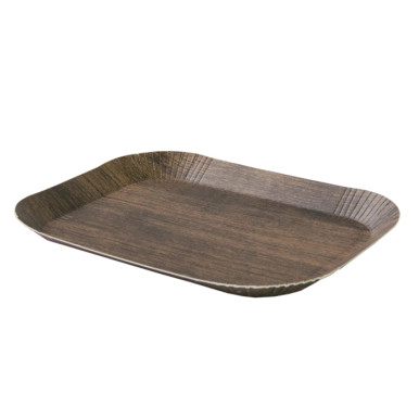 Dark Wood Print Laminated Paper Tray - L:7.3in W:5.3in H:0.7in - 200 ...