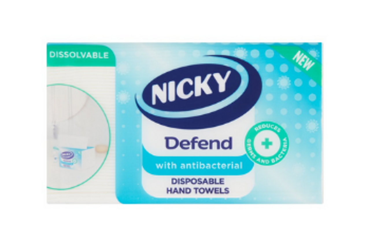 Nicky Defend With Antibacterial Disposable Hand Towels 100 Sheets Nicky Defend With Antibacterial Disposable Hand Towels 100 Sheets