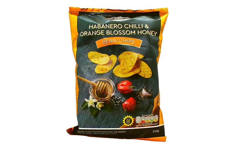 Lidl - Habanero Chilli & Orange Blossom Honey Bean Chips - Deluxe - 150g
