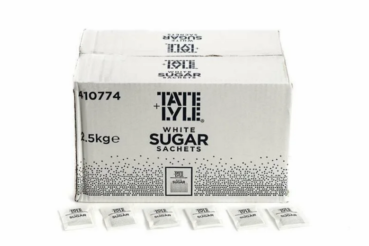 Tate And Lyle White Sugar Sachets 25kg Approx 1000 X 25g Sachets