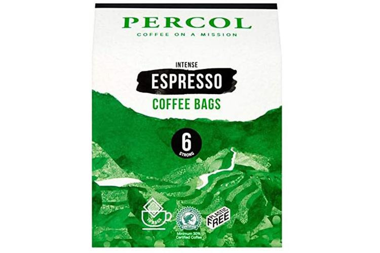 Percol - Plastic Free, FairTrade - Espresso - Coffee Bags - 6 Strong ...