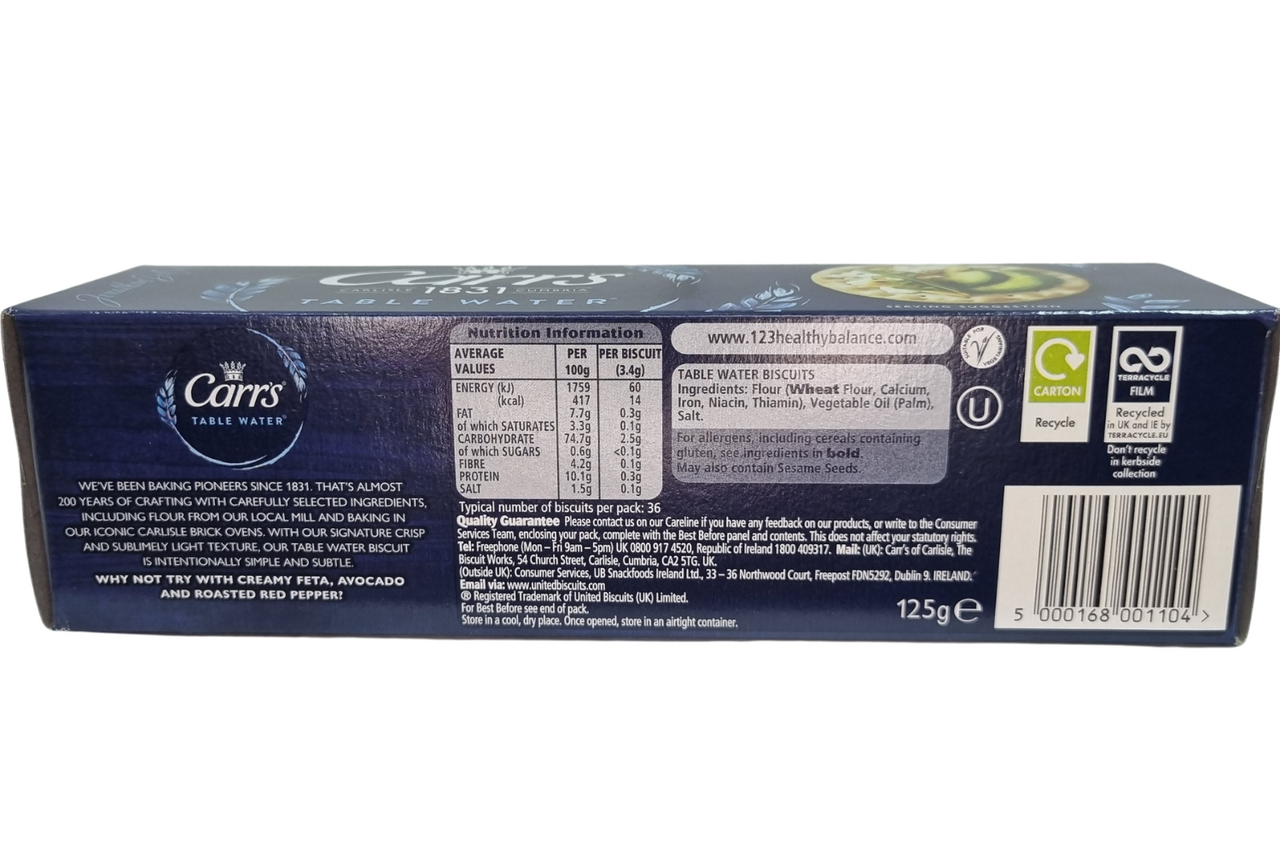 Carrs Table Water Biscuit 125g