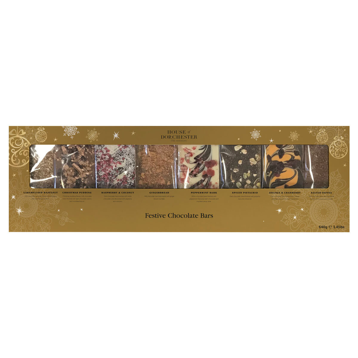 House of Dorchester Fine Chocolate - Festive Chocolate Bars - 640g (8 x ...