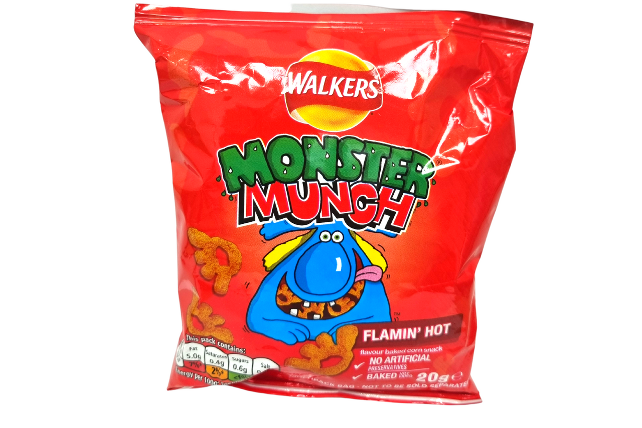 Walkers - Monster Munch - Flamin' Hot Flavour Corn Snacks - 20g - Best ...