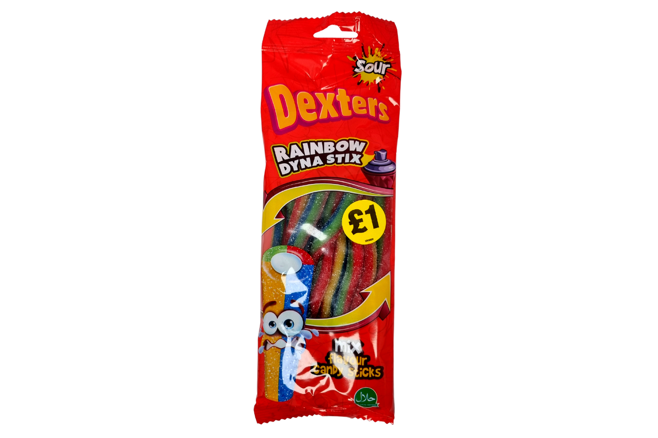 Dexters - Sour Rainbow Dyna Stix - Mix Flavour Candy Sticks - 180g ...
