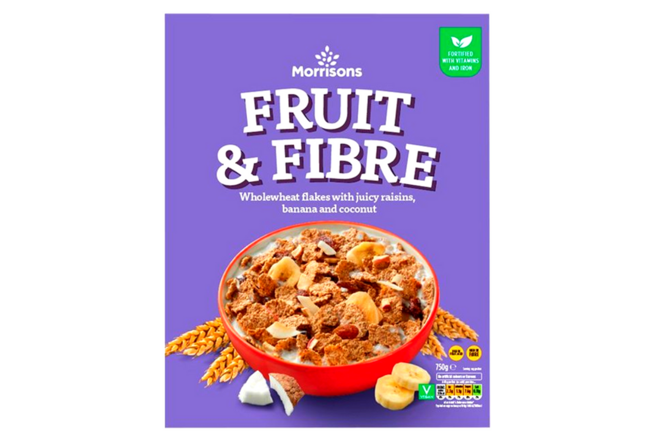 Morrisons - Fruit & Fibre Cereal - Vegan - 750g (Damaged Packaging ...
