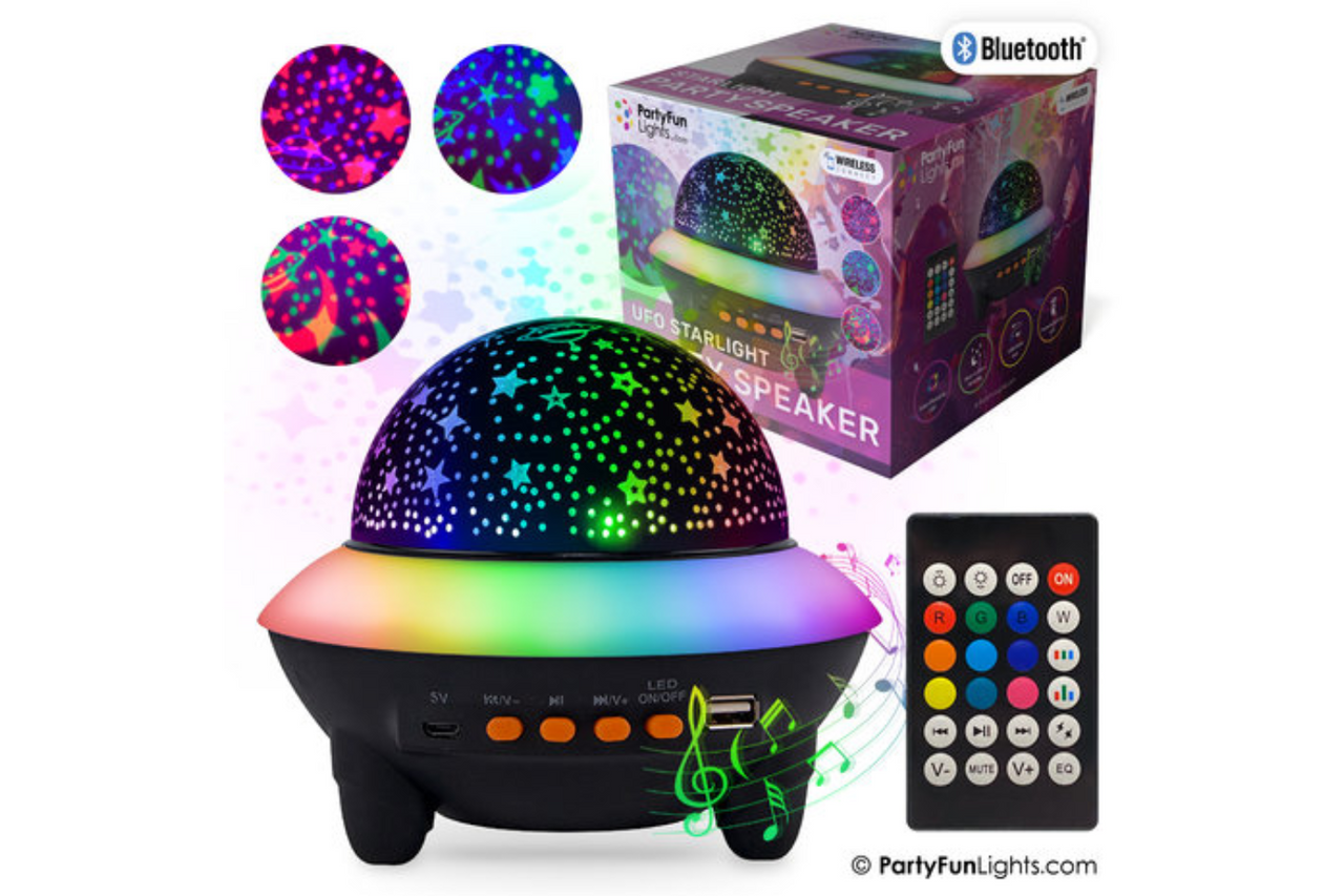Party Fun Lights - Bluetooth UFO Starlight Party Speaker with Remote ...