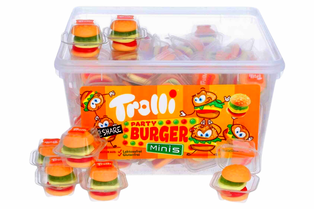 Trolli - Party Burger Mini Sweets - Pack of 60 - Best Before it's Gone Ltd