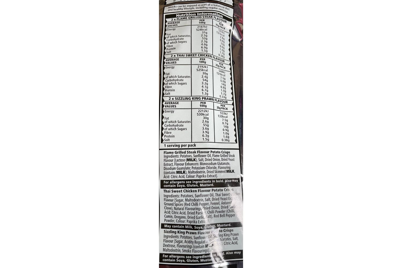 McCoy's - Ridge Cut - Mighty Meaty Flavour Potato Crisps - 6 x 25g ...